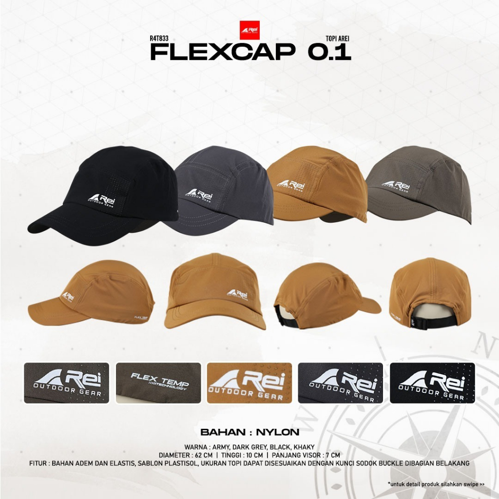 Jual Topi Pria Flexcap 0.1 Hat Arei Outdoorgear | Shopee Indonesia