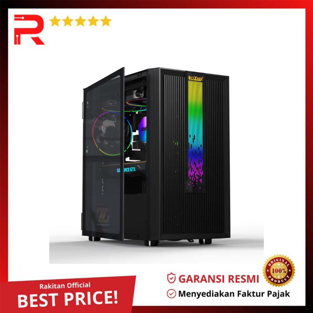 Jual PCCooler Platinum LM200 Mesh Black - Tempered Glass Gaming Case ...