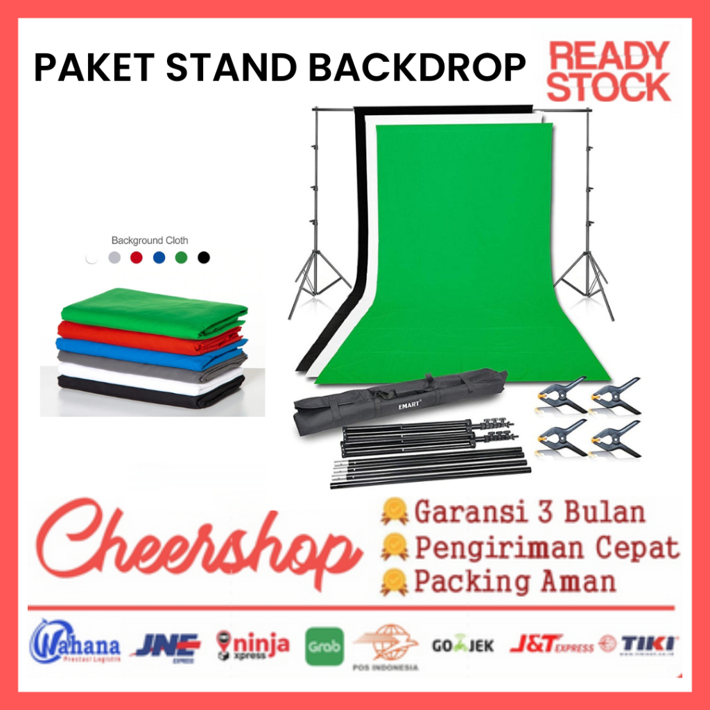 Jual Paket Stand Tiang Background Poto 6 Warna Kain Backdrop Foto ...