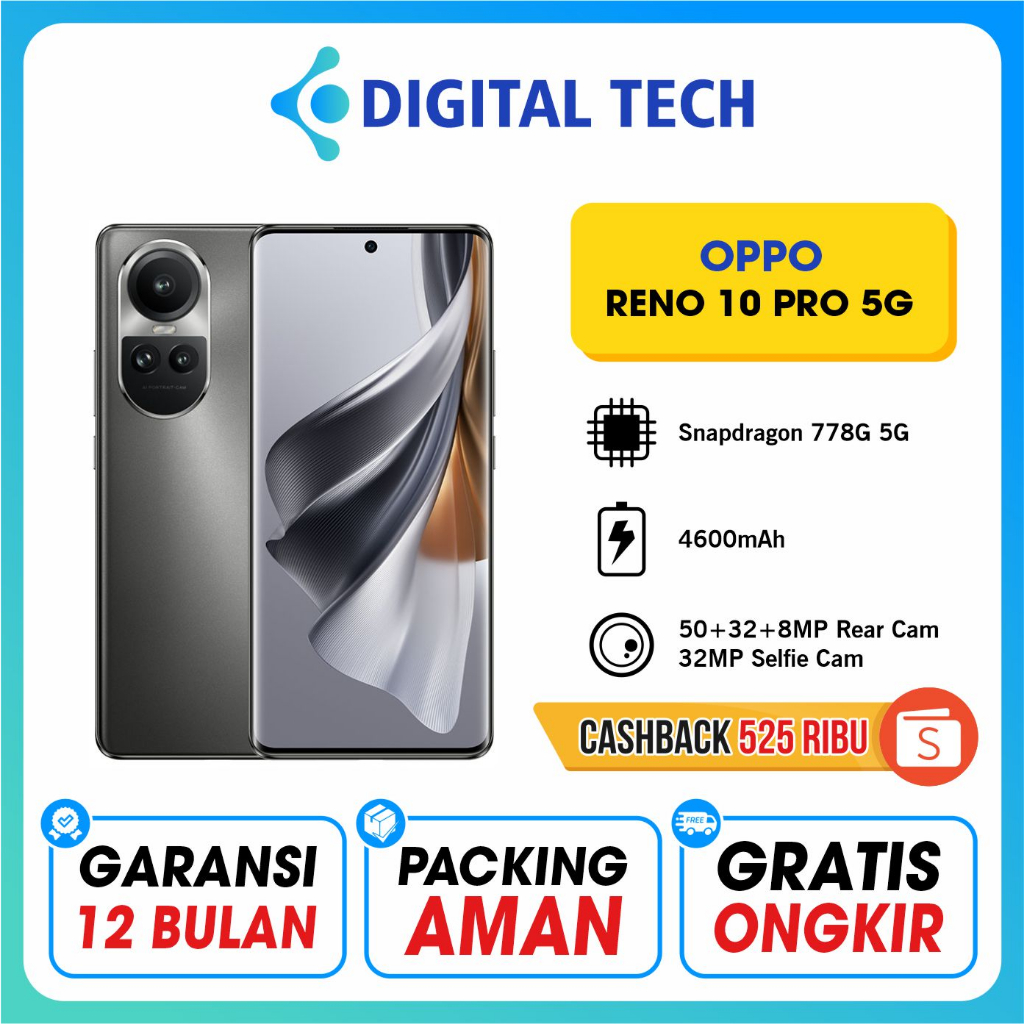 Jual Oppo RENO 10 Pro 5G 12/256GB Garansi Resmi OPPO Indonesia 1 Tahun | Shopee Indonesia
