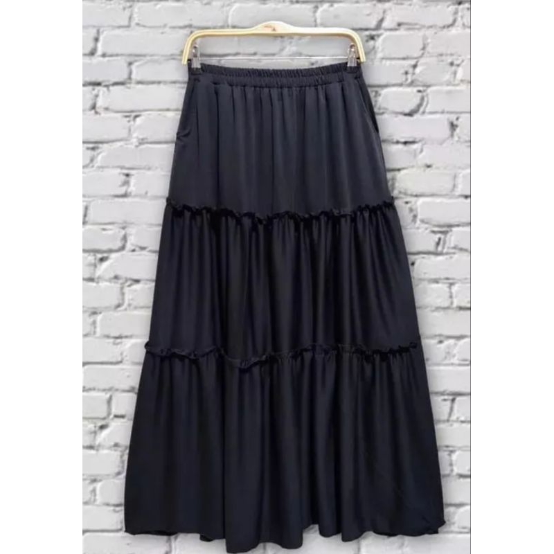 Jual Rok Panjang Susun 3/Rok Bahan Crinkle Airflow/Rok Serut Terbaru ...