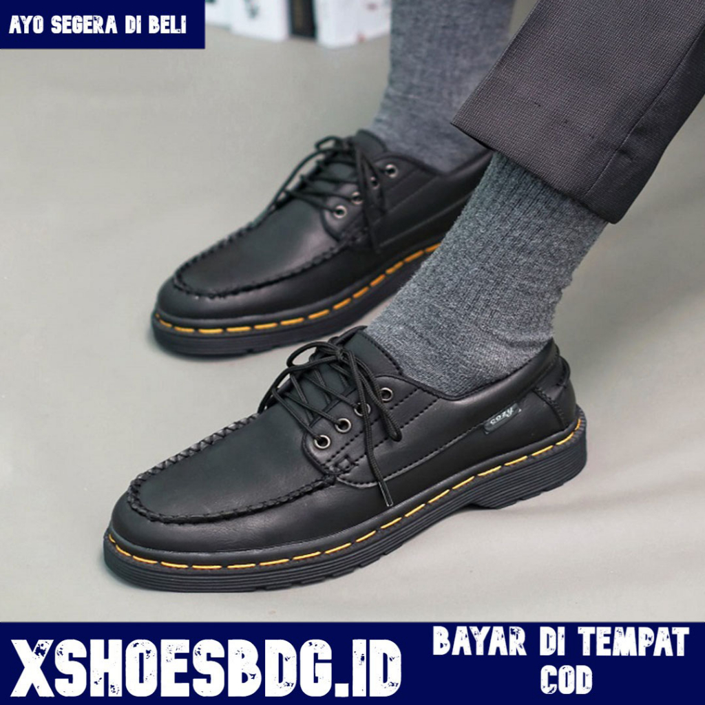 Jual Sepatu Formal Pria Pantofel Hitam Kasual Casual Kulit Pu Antislip Original Docmart Santai ...
