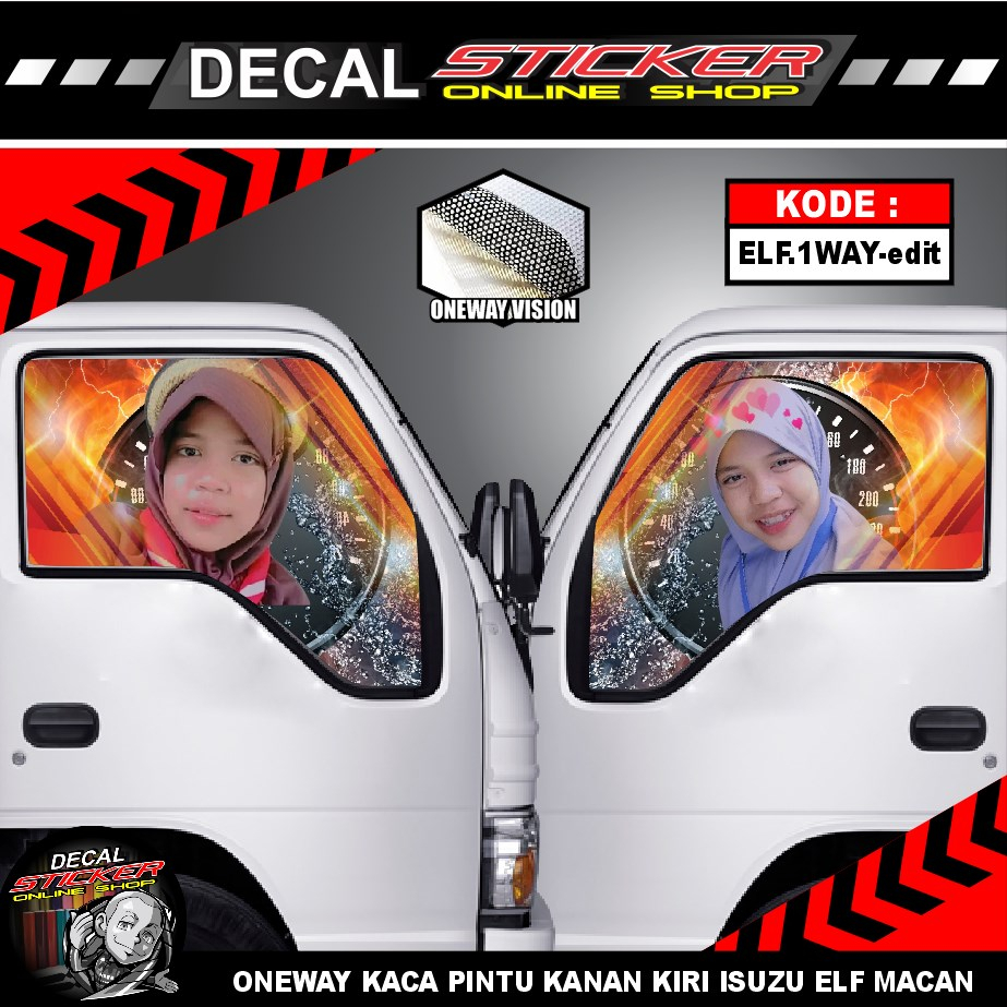 Jual STIKER ONEWAY VISION KACA SAMPING MOBIL TRUK ISUZU ELF MACAN ...
