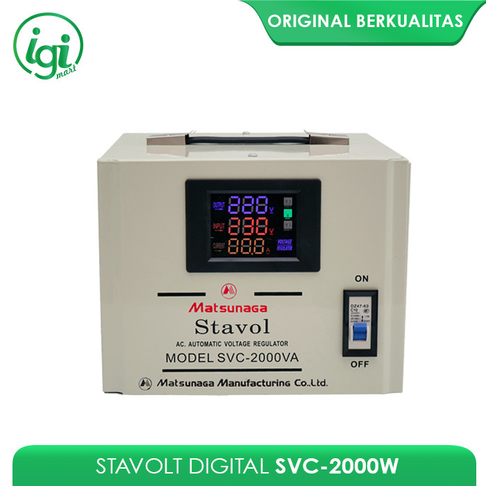 Jual STAVOLT SVC DIGITAL 2000W MATSUNAGA STAVOL STABILIZER LISTRIK ...