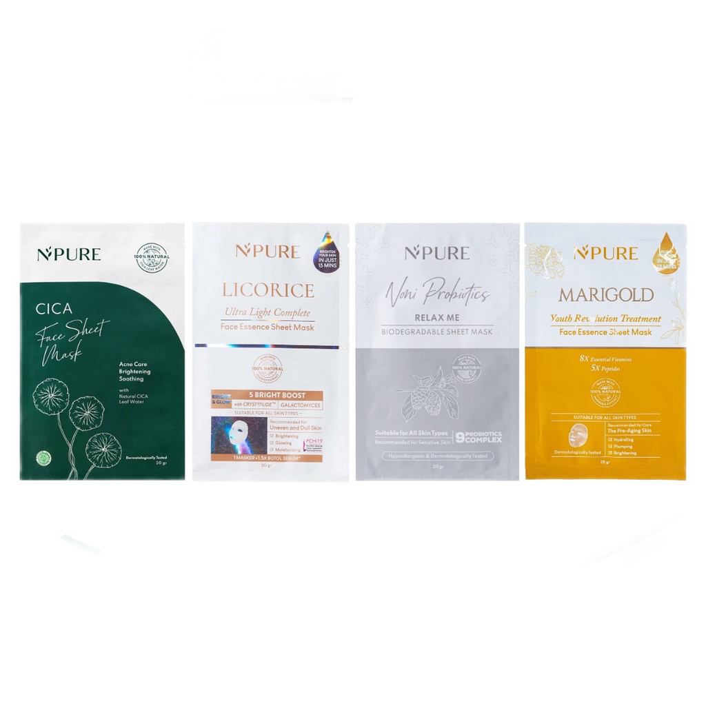 Jual NPURE FACE SHEET MASK SERIES | Shopee Indonesia