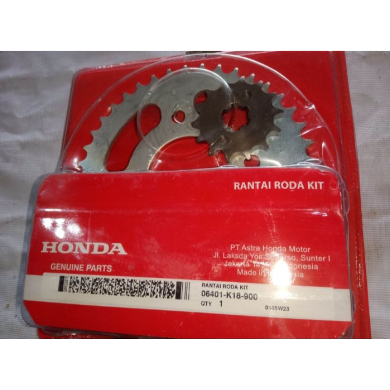 Jual GEAR SET / RANTAI RODA KIT MERK AHM (HONDA) KODE K18 UNTUK MOTOR VERZA | Shopee Indonesia