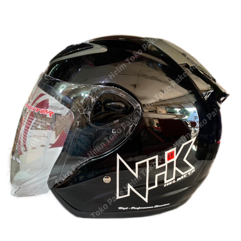 Jual HELM NHK HALF FACE NHK R6 NHK R 6 SOLID BLACK GLOSSY HITAM NHK R6 POLOS | Shopee Indonesia