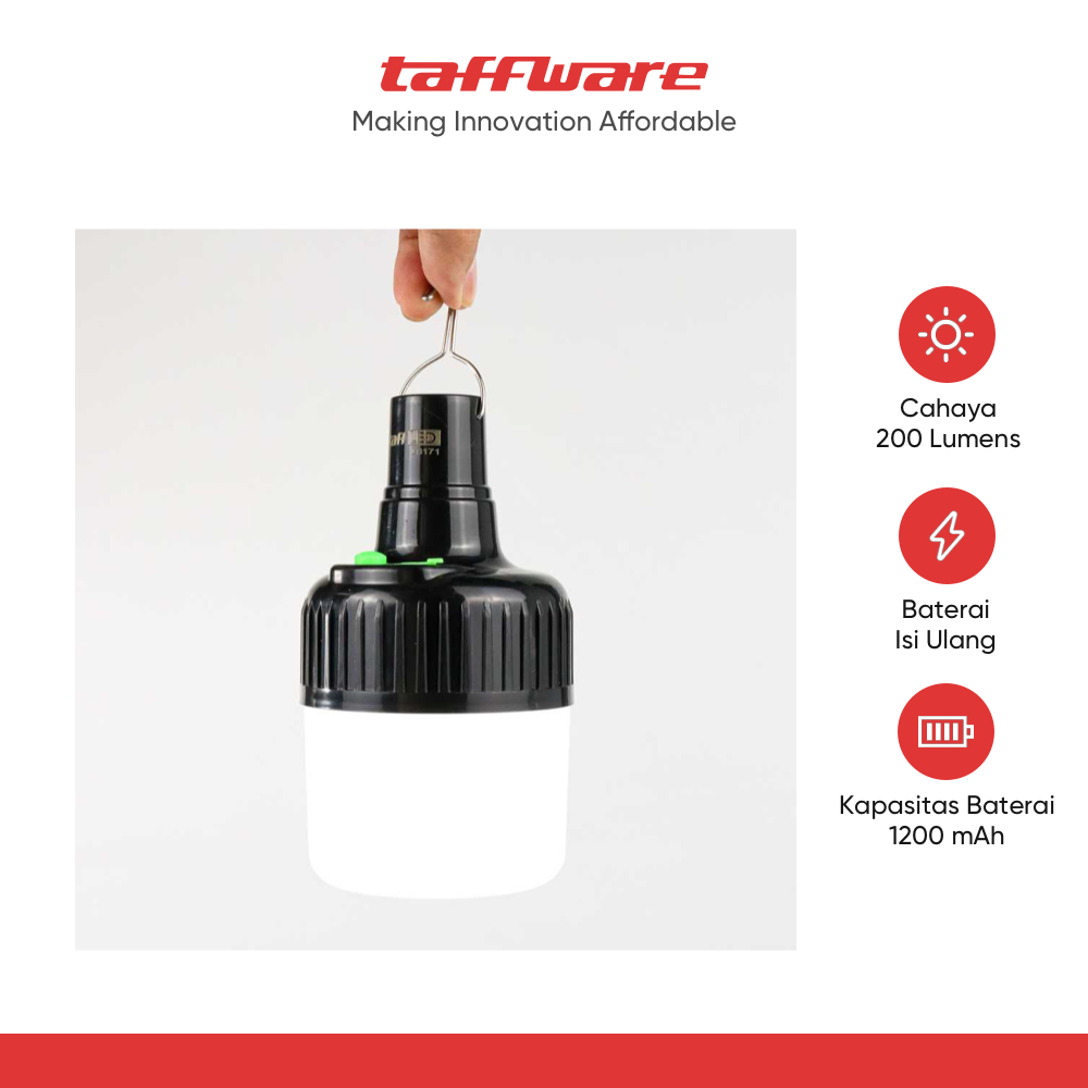 Jual TaffLED Lampu LED Camping Waterproof Emergency Cool White 10W ...