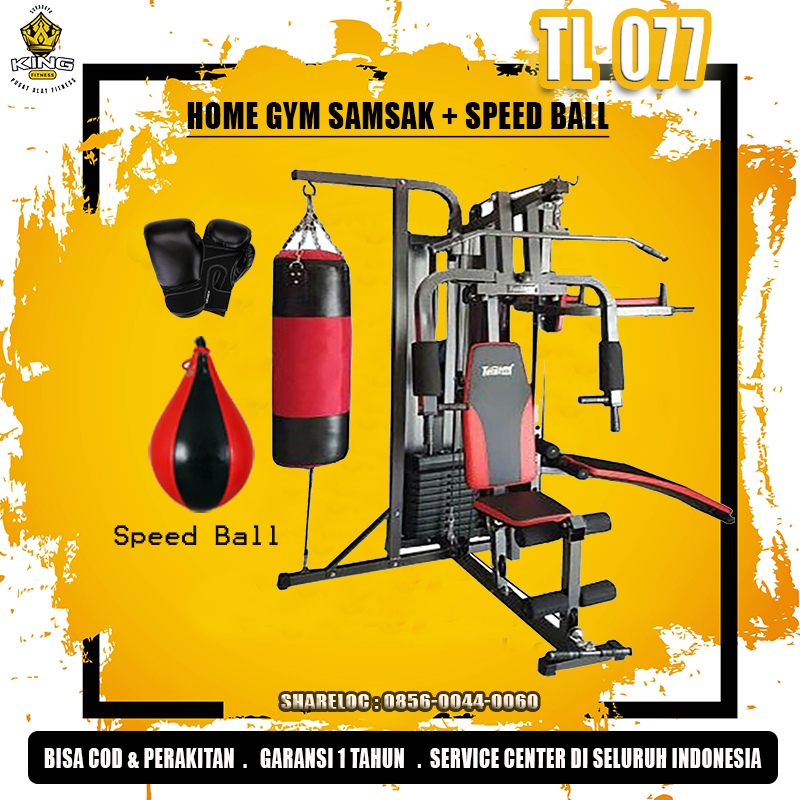 Jual Alat olahraga murah home gym 3 sisi TL HG 077 samsak + Speed Ball ...