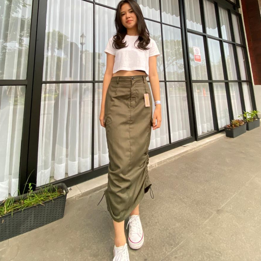 Jual Rok Cargo Serut - Rok Cargo Pocket Premium - Lulu Cargo Skirt ...