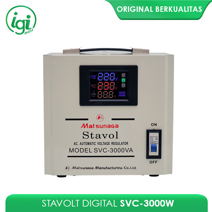 Jual STAVOLT SVC DIGITAL 3000W MATSUNAGA STAVOL STABILIZER LISTRIK ...