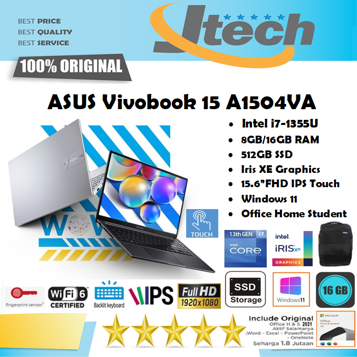 Jual ASUS Vivobook 15 A1504VA - i7-1355U 8GB 512GB SSD 15.6"FHD IPS ...