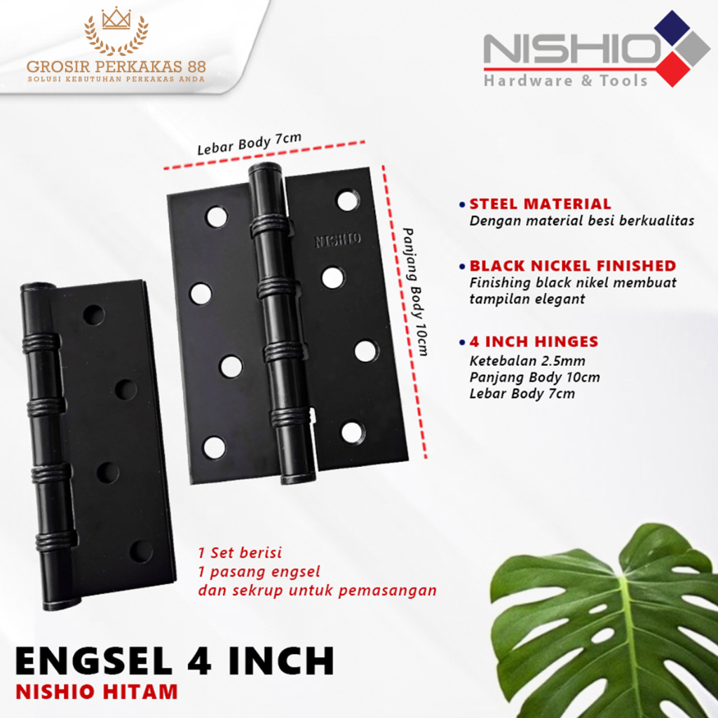 Jual Engsel Pintu Rumah Kamar Jendela Esel Ensel Besi Hitam 4 Inch ...