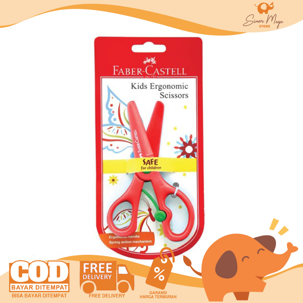 Jual Faber Castell Gunting (Kids Ergonomic) / Cut Scissors Gunting Anak ...