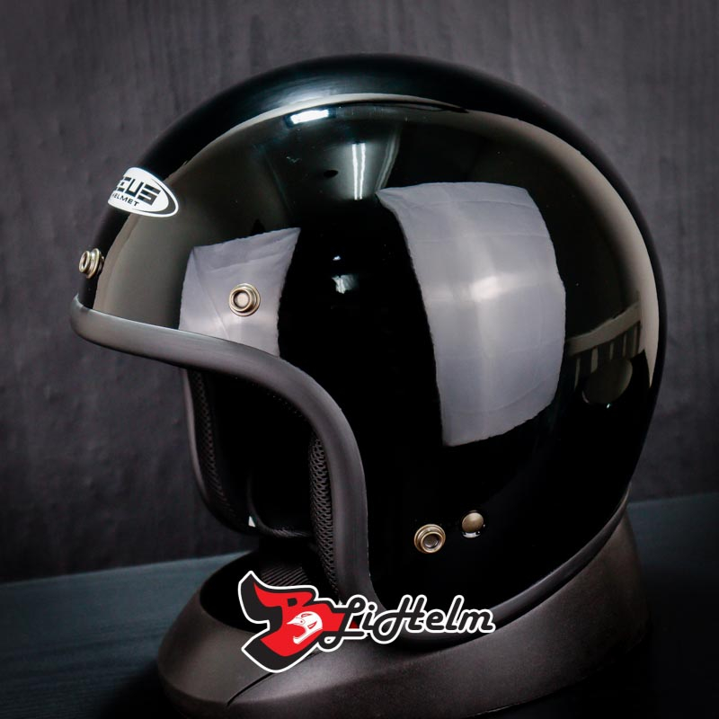 Jual HELM ZEUS ZS 385C SOLID BLACK GLOSS | RETRO CLASSIC - model bogo ...
