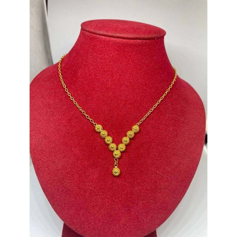 Jual ACC kalung wanita/kalung bunga matahari emas 24k 99.9/kalung emas ...