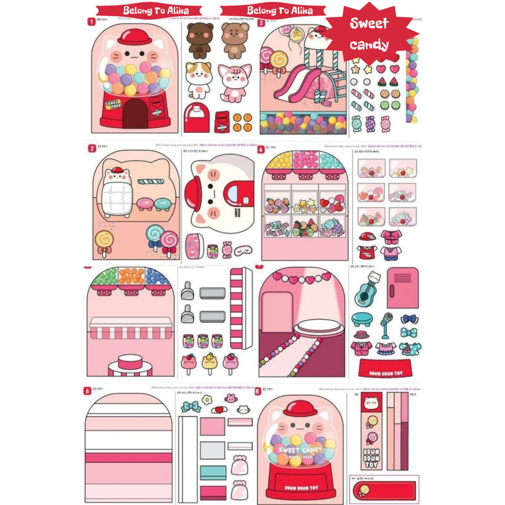 Jual Quiet Book Paperdoll bisa Costum Nama Maninan Sanrio Kuromi Pazu ...