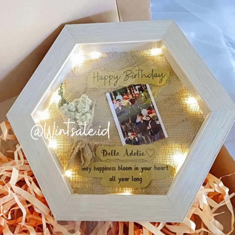 Jual Frame 3d segi 6/kado Ultah pacar/Kado unik /kado pernikahan ...