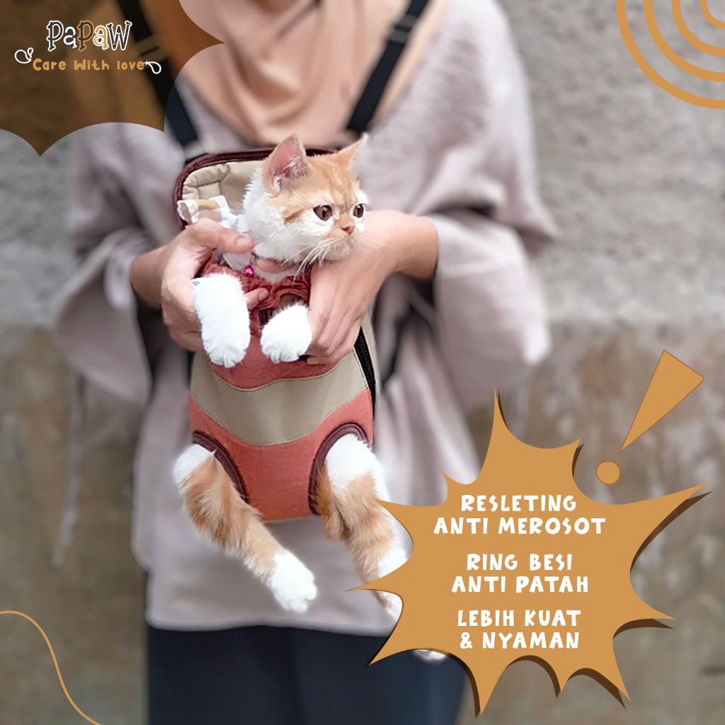 Jual Gendongan Kucing Depan Belakang Tas Gendong Anjing Kitten Lucu ...