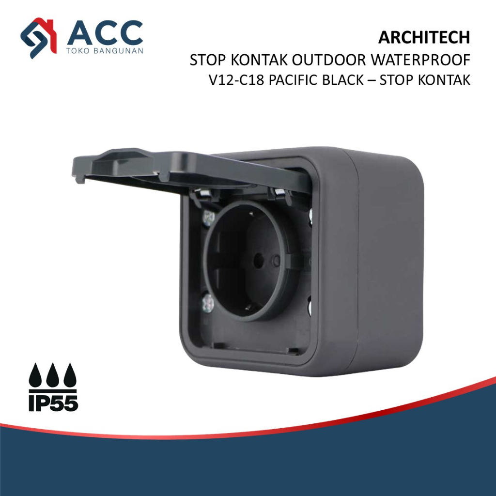 Jual ARCHITECH PASIFIC V12 BLACK SAKLAR STOP KONTAK OUTBOW OB ...