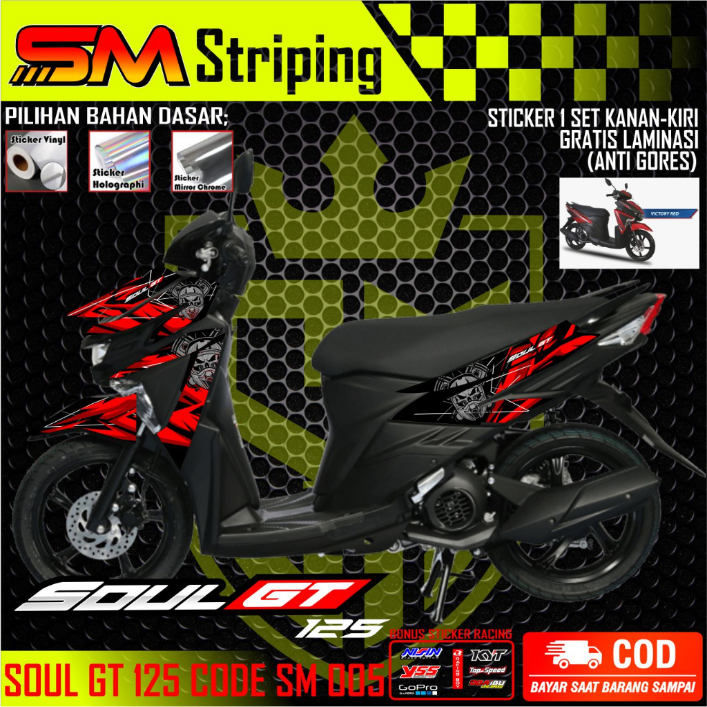 Jual Sticker Striping Sticker Mio Soul Gt 125-Variasi WARNA TERBARU ...