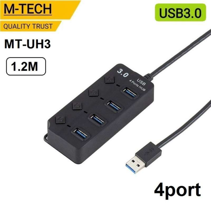 Jual M-Tech USB Hub 3.0 UH3 4 Port Switch On / Off | Shopee Indonesia