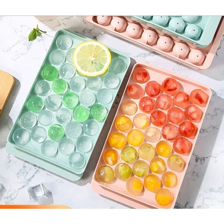 Jual Cetakan Jelly Bulat 33 Lubang Es Batu Bulat Besar Ice Cube 33 Grid ...
