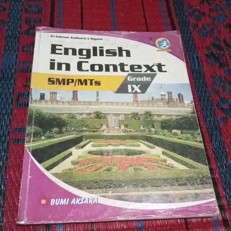 Jual BUKU ORI ENGLISH IN CONTEXT KELAS 3 SMP PENERBIT BUMI AKSARA | Shopee Indonesia