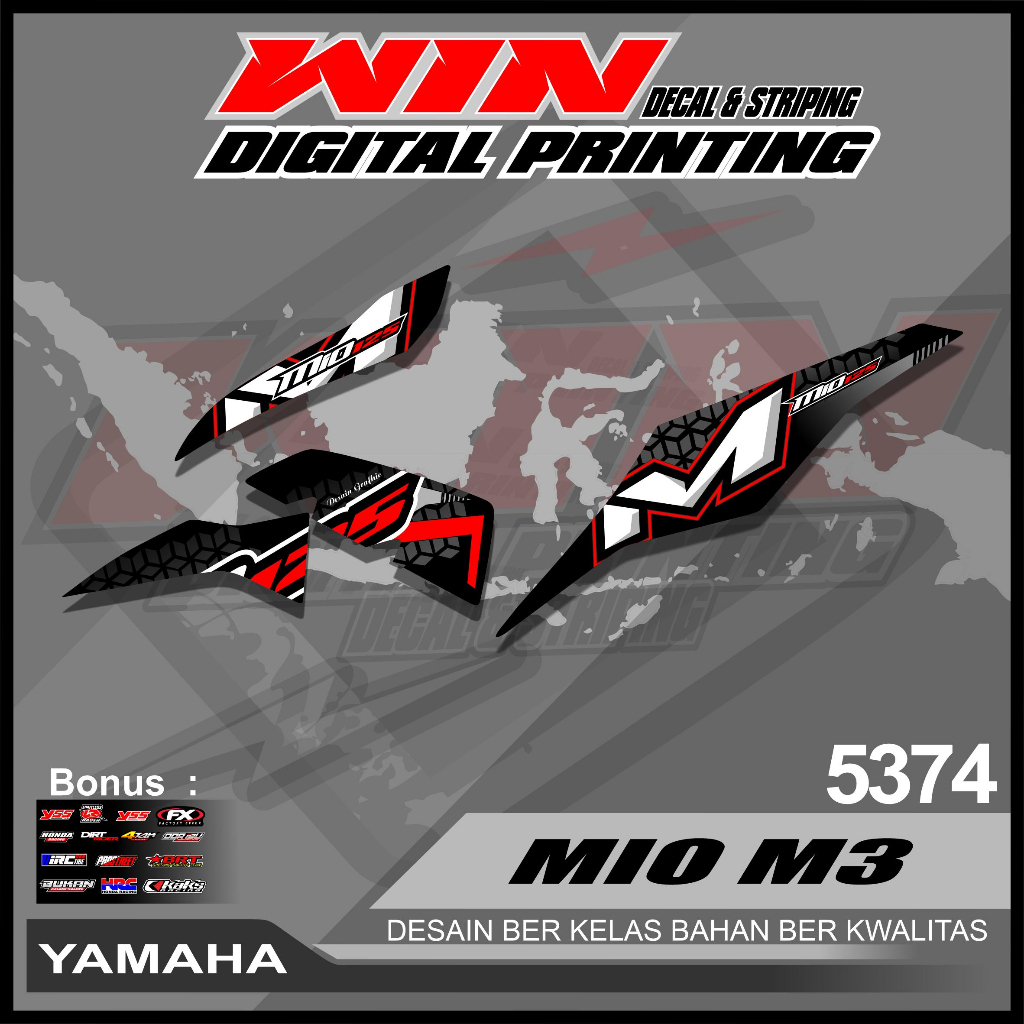 Jual Sticker Striping Variasi List Mio 125 Striping Yamaha Mio M3 125 ...