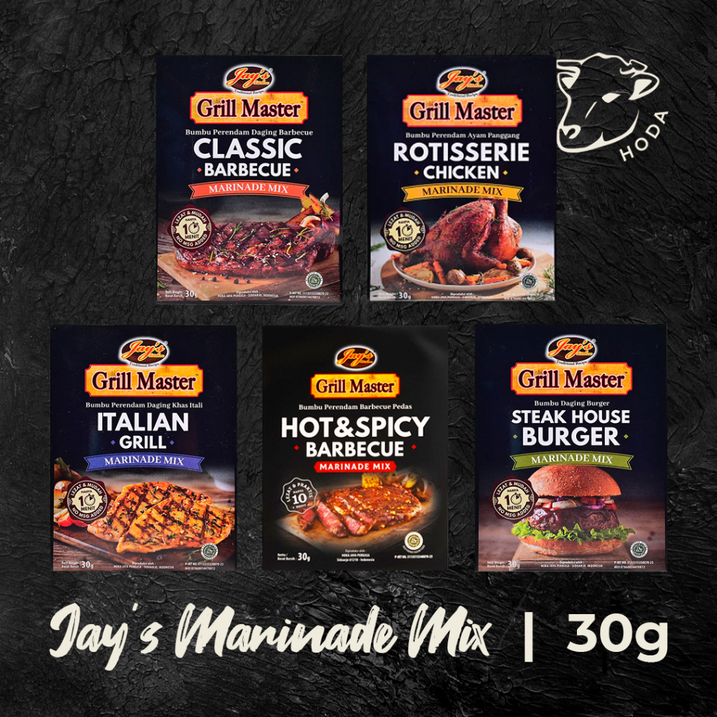 Jual Jays Grill Master Marinade Mix BBQ / Italian / Rotiserrie / Hot&Spicy / Steak House Burger ...