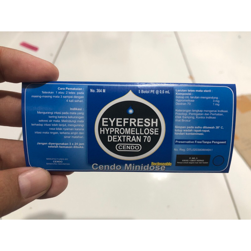 Jual Cendo Eyefresh Minidose Strip 5 X 0,6 Ml Tetes Mata Kering ...