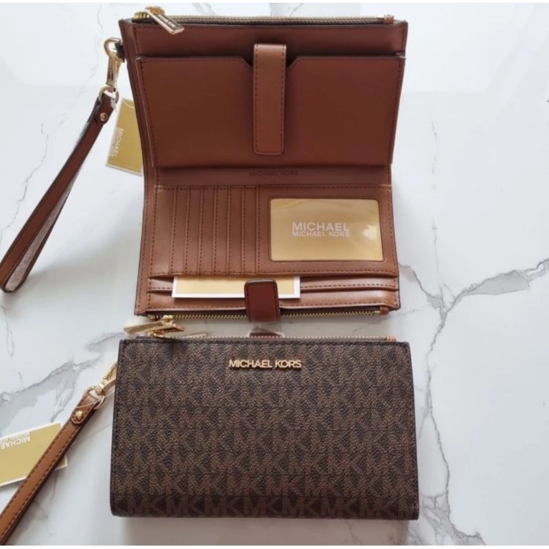 Jual mk jet set double zip wallet medium | Shopee Indonesia