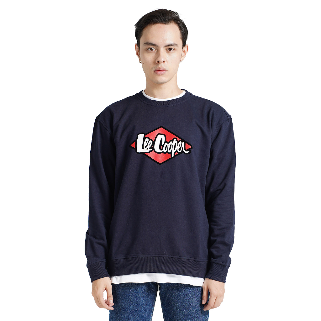 Jual LEE COOPER SWEATER LOGO RETRO NAVY | Shopee Indonesia