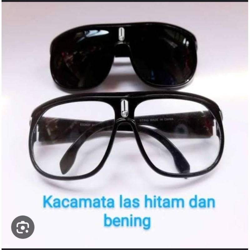 Jual kacamata las listrik lensa kaca asli bukan mika anti pecah las ...