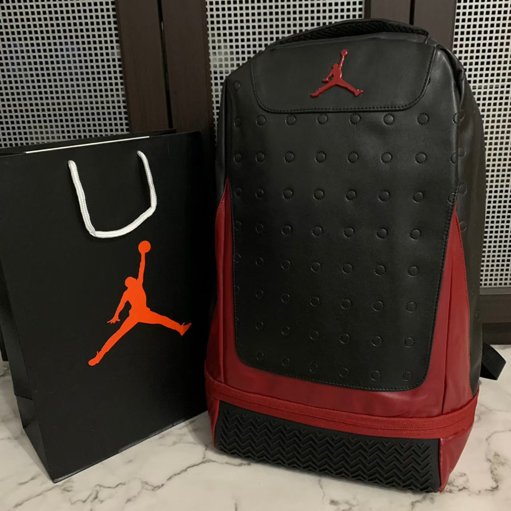 Jual TAS RANSEL JORDAN BASIC FONT ORIGINAL BLACK RED BACKPACK | Shopee ...