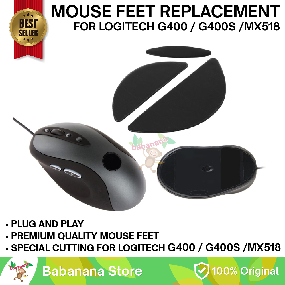 Jual Mouse Feet Logitech G400 G400S MX518 Rubber Glide Skate ...