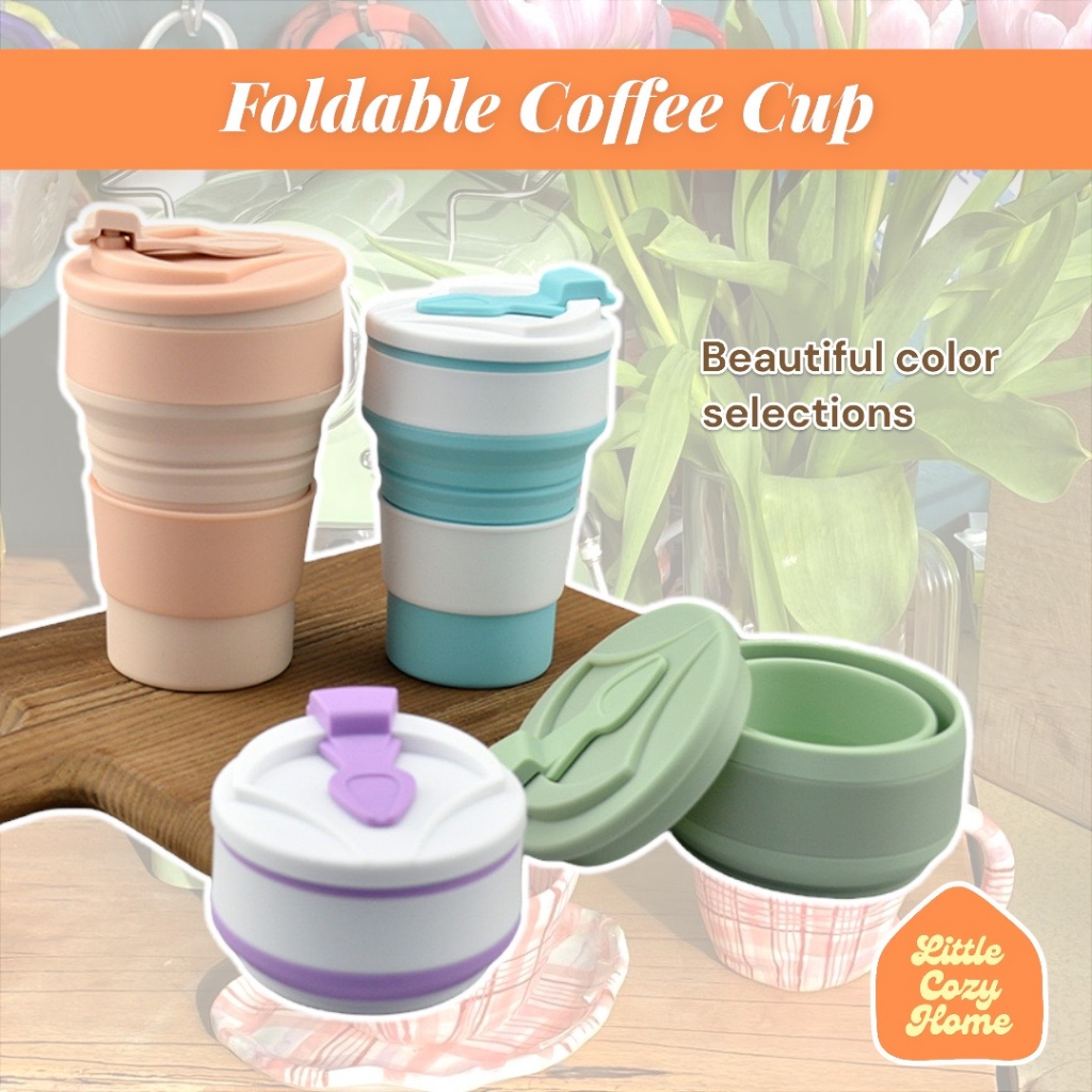 Jual Foldable Coffee Cup Travel Silicone Cup Mug Tea Silikon Portable ...