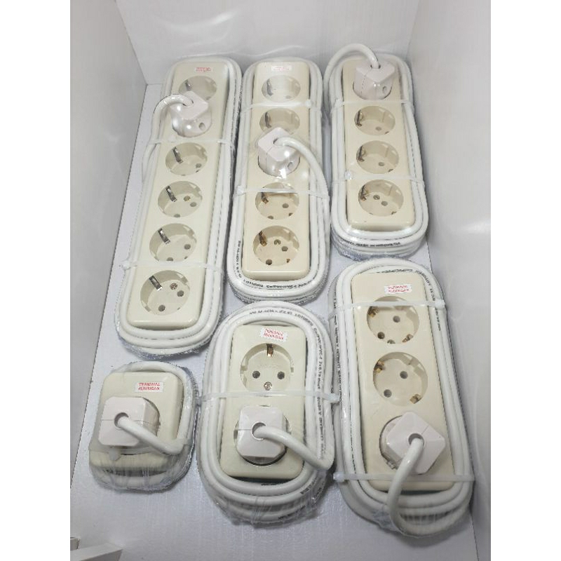 Jual stop kontak Uticon 1,2,3,4,5,6 lubang +kabel 3,5,10 meter SNI | Shopee Indonesia