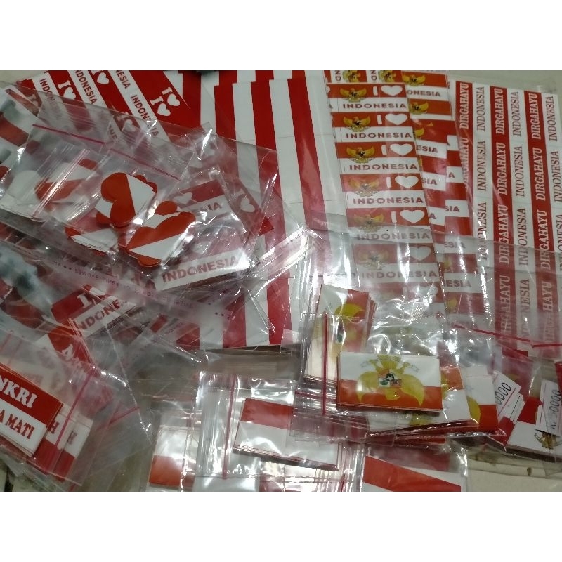 Jual Stiker Pipi Merah putih per Lembar belum di Cut / isi 24 | Shopee ...