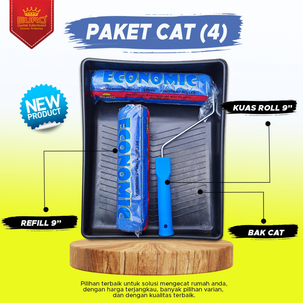 Jual PAKET Bak Cat + Kuas Roll 9 inch + Refill / Bak Cat Tembok / Kuas ...