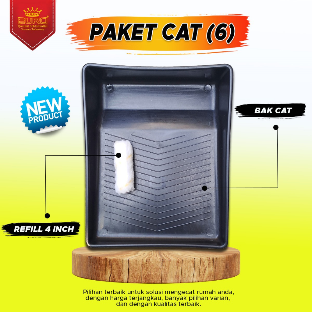 Jual PAKET Bak Cat + Kuas Roll 9 inch + Refill / Bak Cat Tembok / Kuas ...