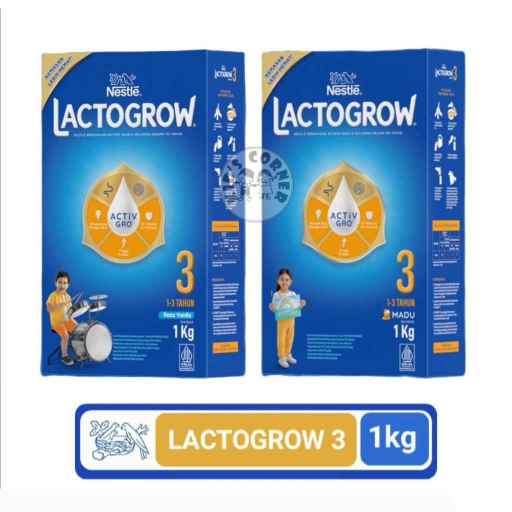 Jual Lactogrow 3 Vanila/Madu 1kg Nestle Activ Go | Shopee Indonesia