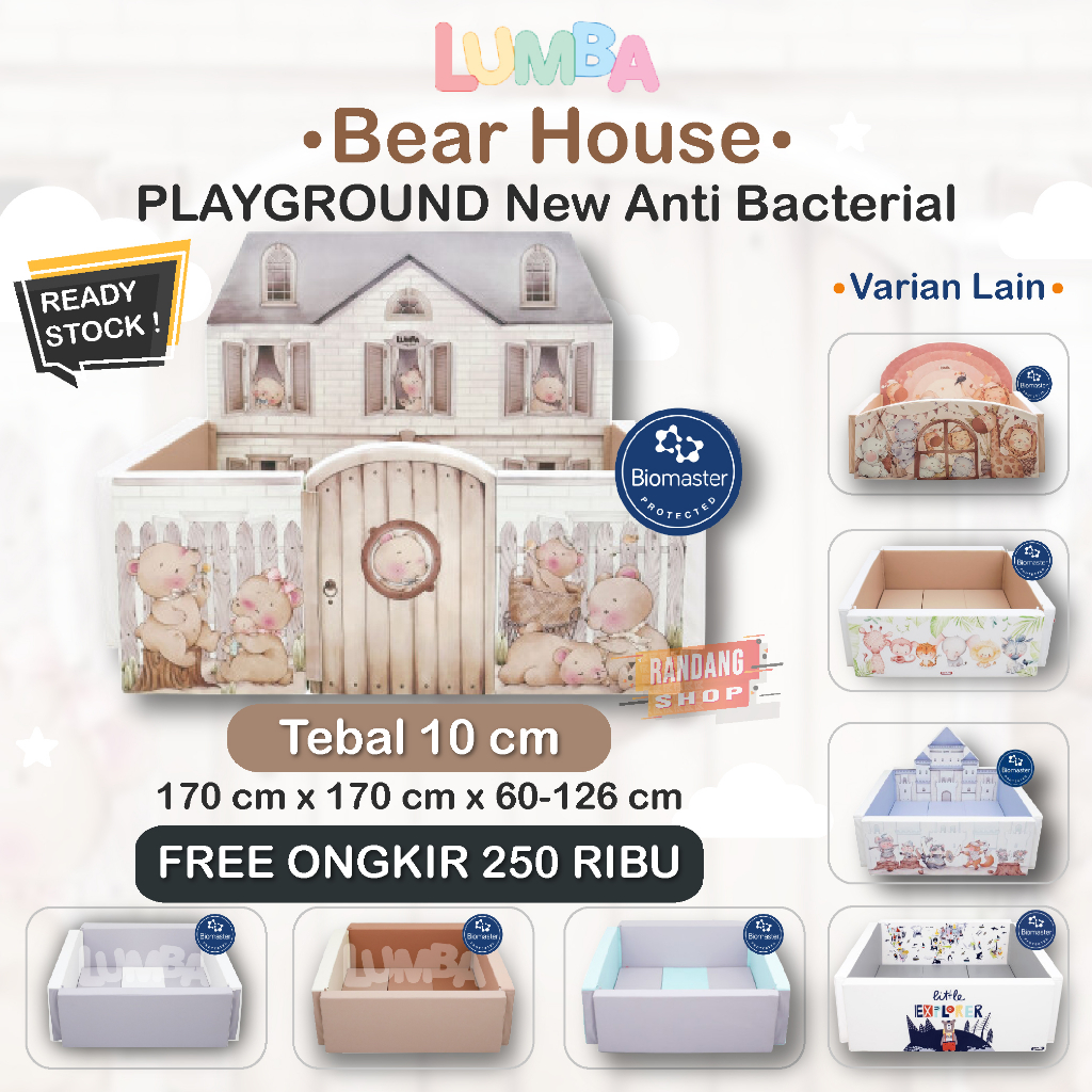 Jual Lumba Playground Antibacterial Bear House | Playmat | Bumpermat ...