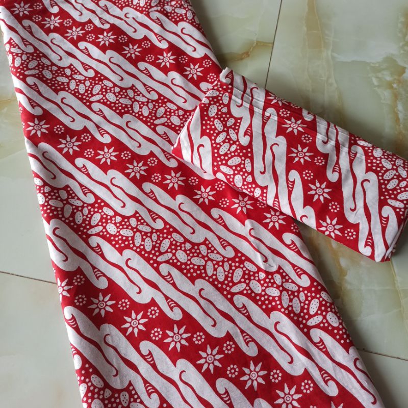 Jual crn kain batik motif songket warna merah putih | Shopee Indonesia