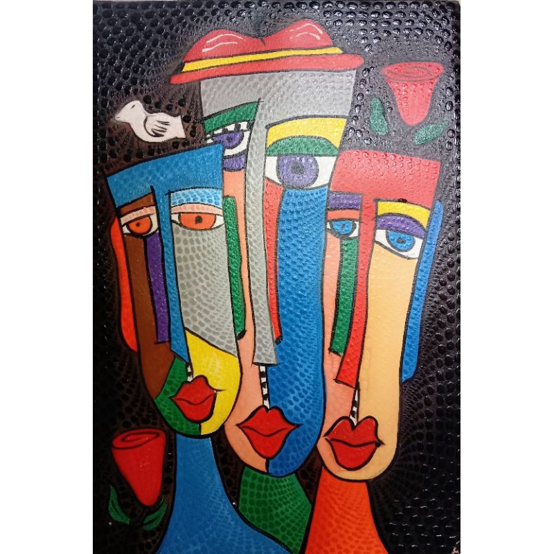 Jual Lukisan Abstrak Topeng, ukuran 60x40 sudah tinggal pajang | Shopee ...