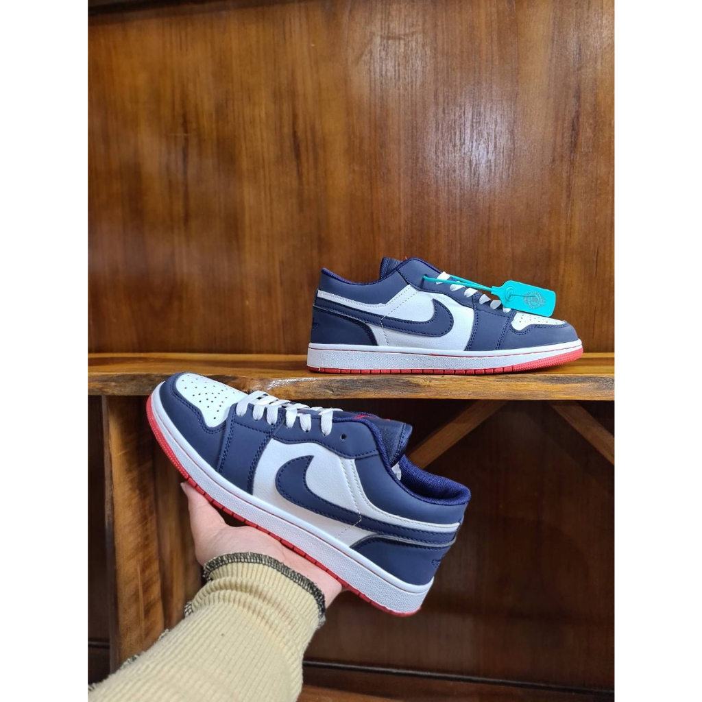 Jual Sepatu Sneakers AJ low NAVY RED PRIA IMPORT | Shopee Indonesia