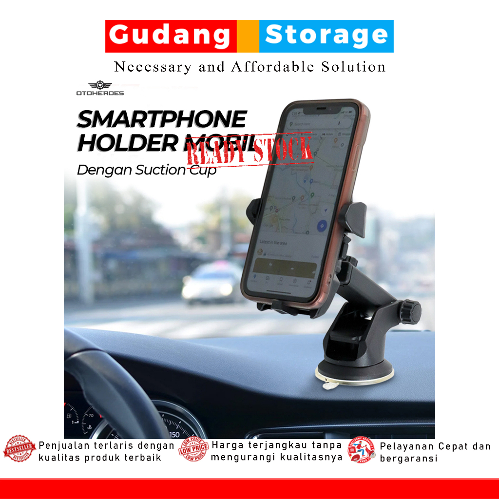 Jual [Gudang Storage Official] DUDUKAN HP MOBIL OTOHEROES Car Holder Hp ...
