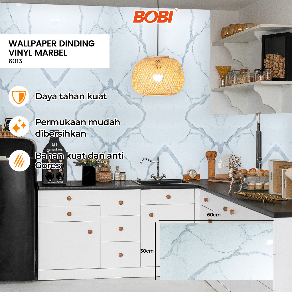 Jual Wallpaper Dinding VINYL Marble - Kode 6013 Ukuran 60cmx30cm ...