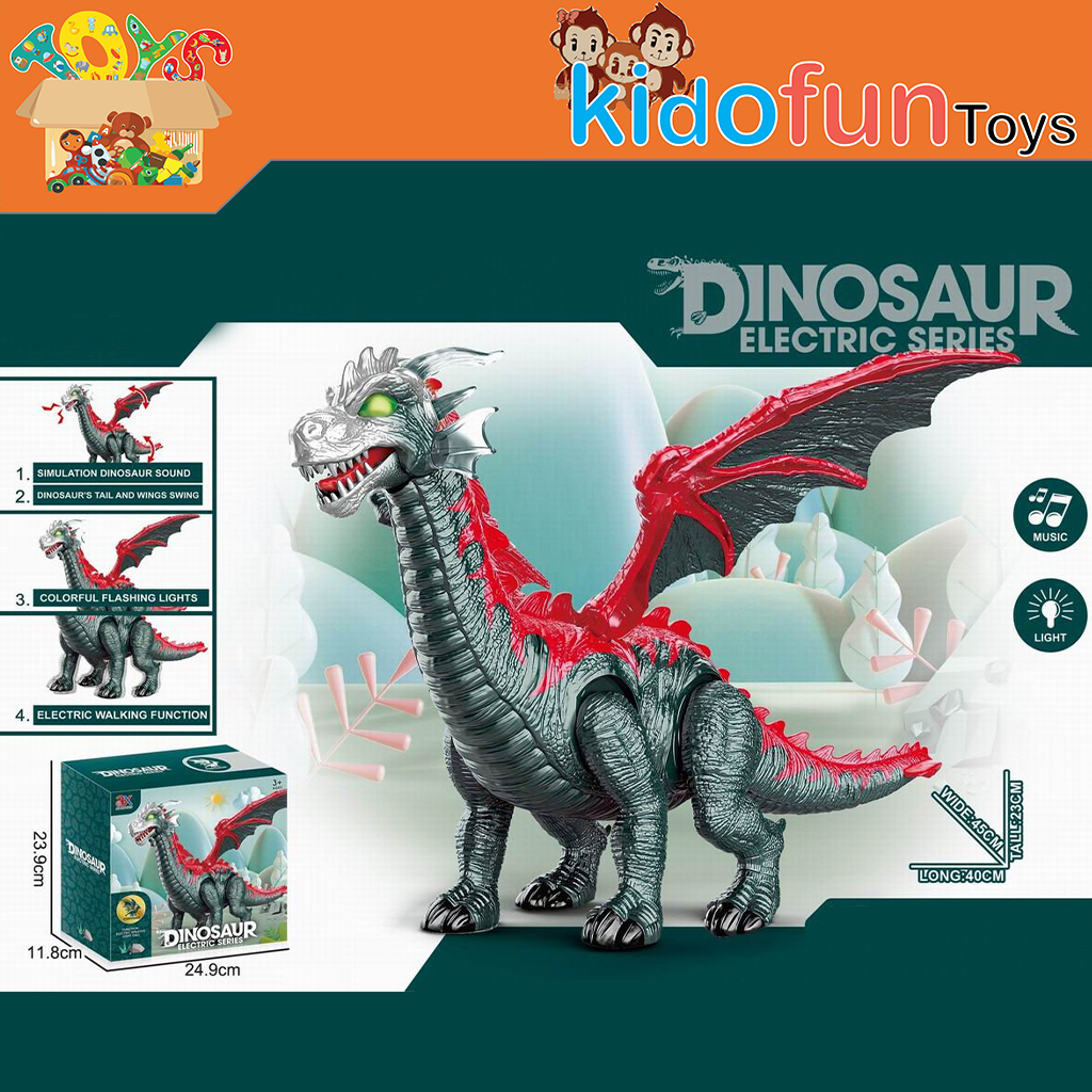 Jual Mainan Robot Dinosaurus Berjalan Elektrik Sayap Bergerak Lampu 3D ...