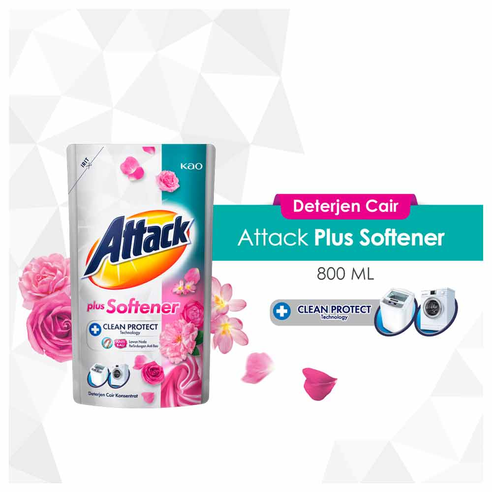 Jual Attack Detergent Cair + Softener 3D Clean Action 750mL | Shopee Indonesia
